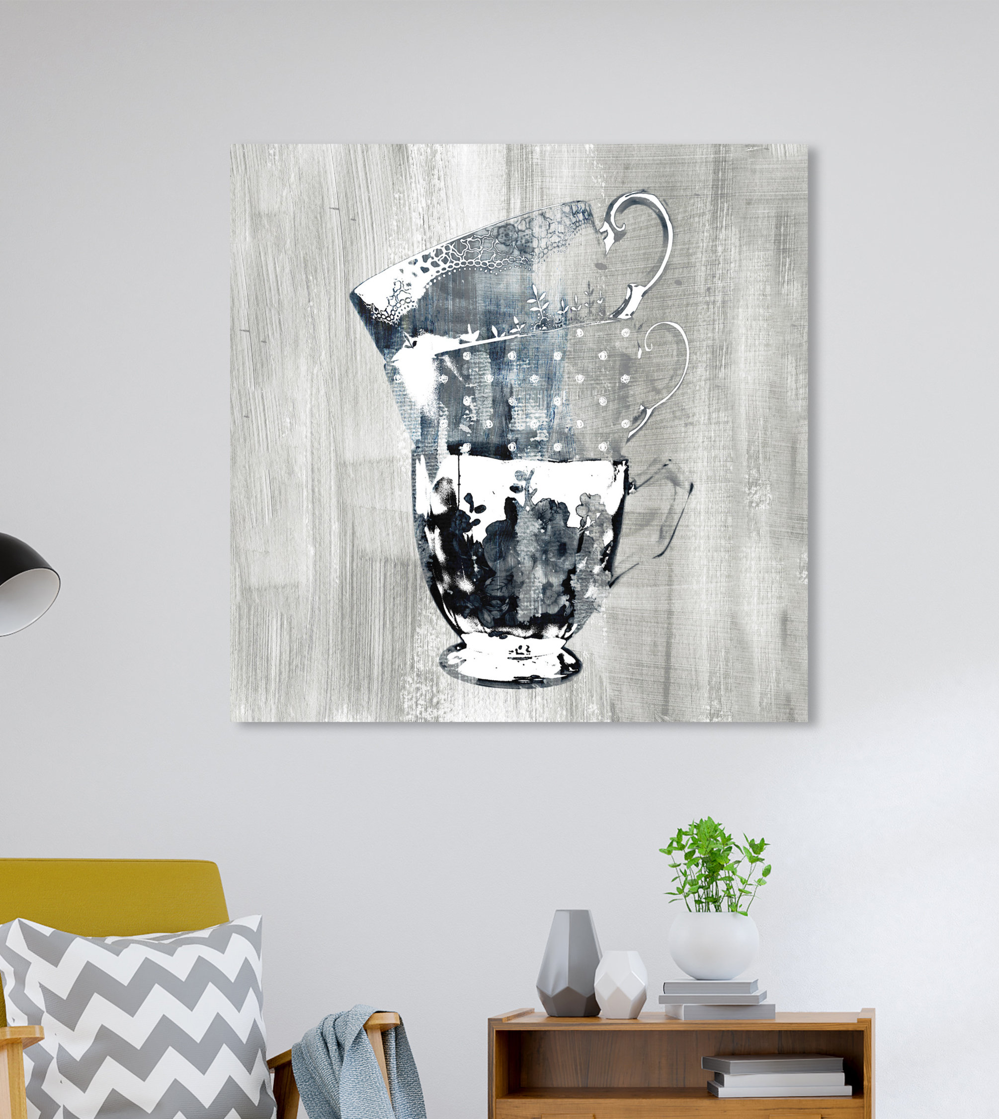 Fleur De Lis Living Drinks and Spirits Coffee Cups Screenprint Silver ...