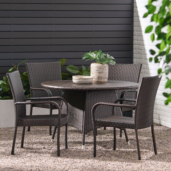 Dakota Fields Tammie Round 4 - Person 122cm Long Dining Set with ...
