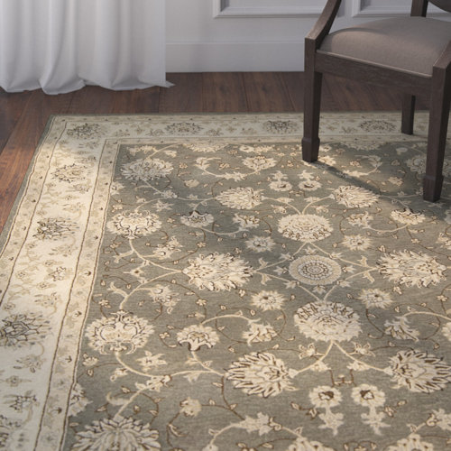 Astoria Grand Lundeen Handmade Wool Slate Rug | Wayfair