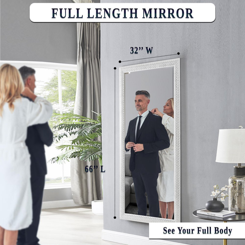 Red Barrel Studio® Samantha Modern Distressed Floor Mirror,Full Length ...