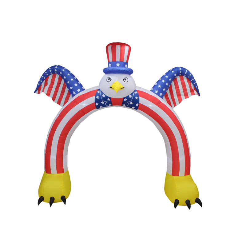 The Holiday Aisle® 9 Foot Tall Lighted Patriotic Independence Day 4th ...