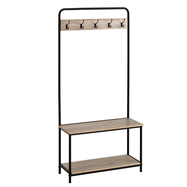 Williston Forge Daraksha Hall Tree 80cm Wide with Bench and Shoe ...