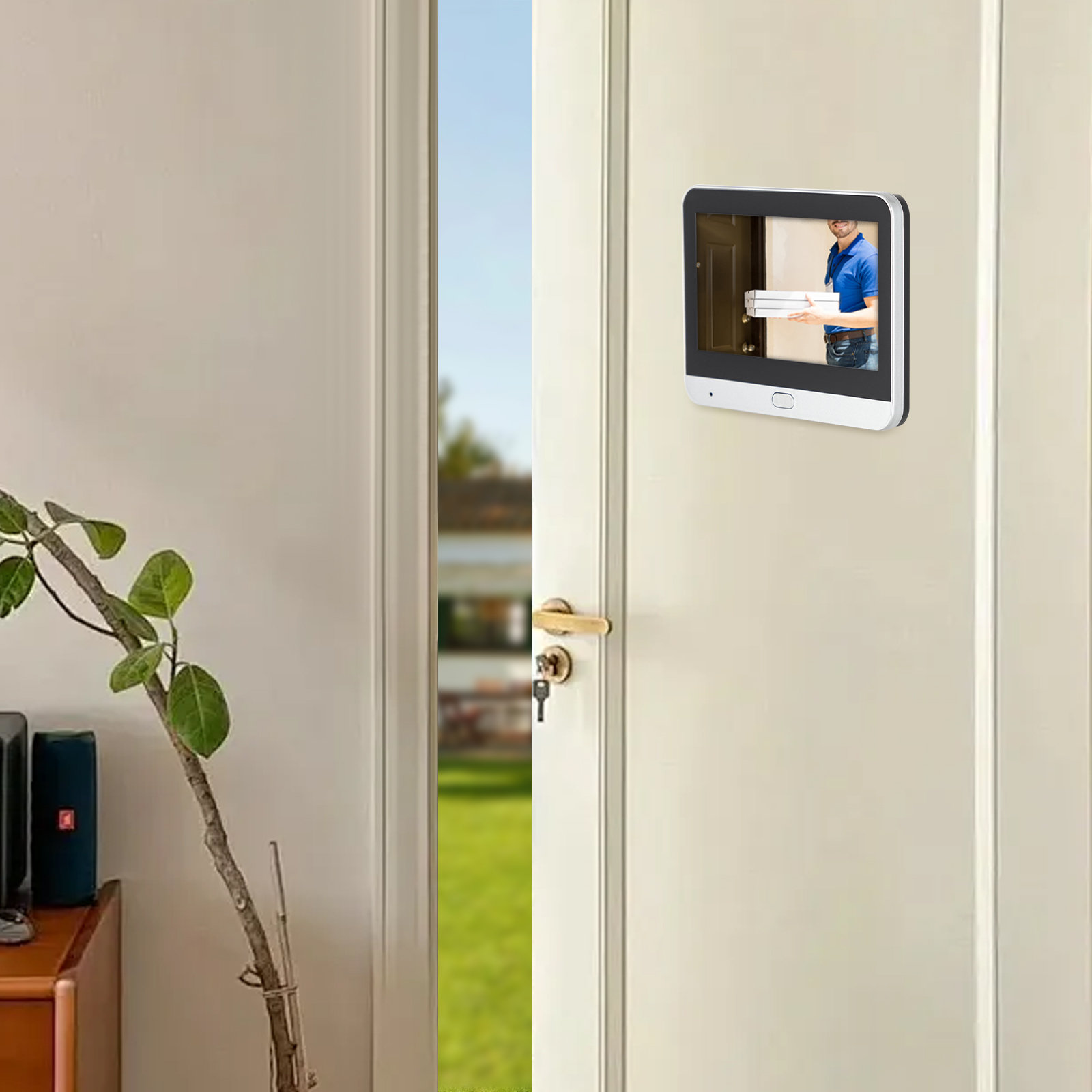 Symple Stuff Wireless Video doorbell System Supporting Remote Unlocking ...
