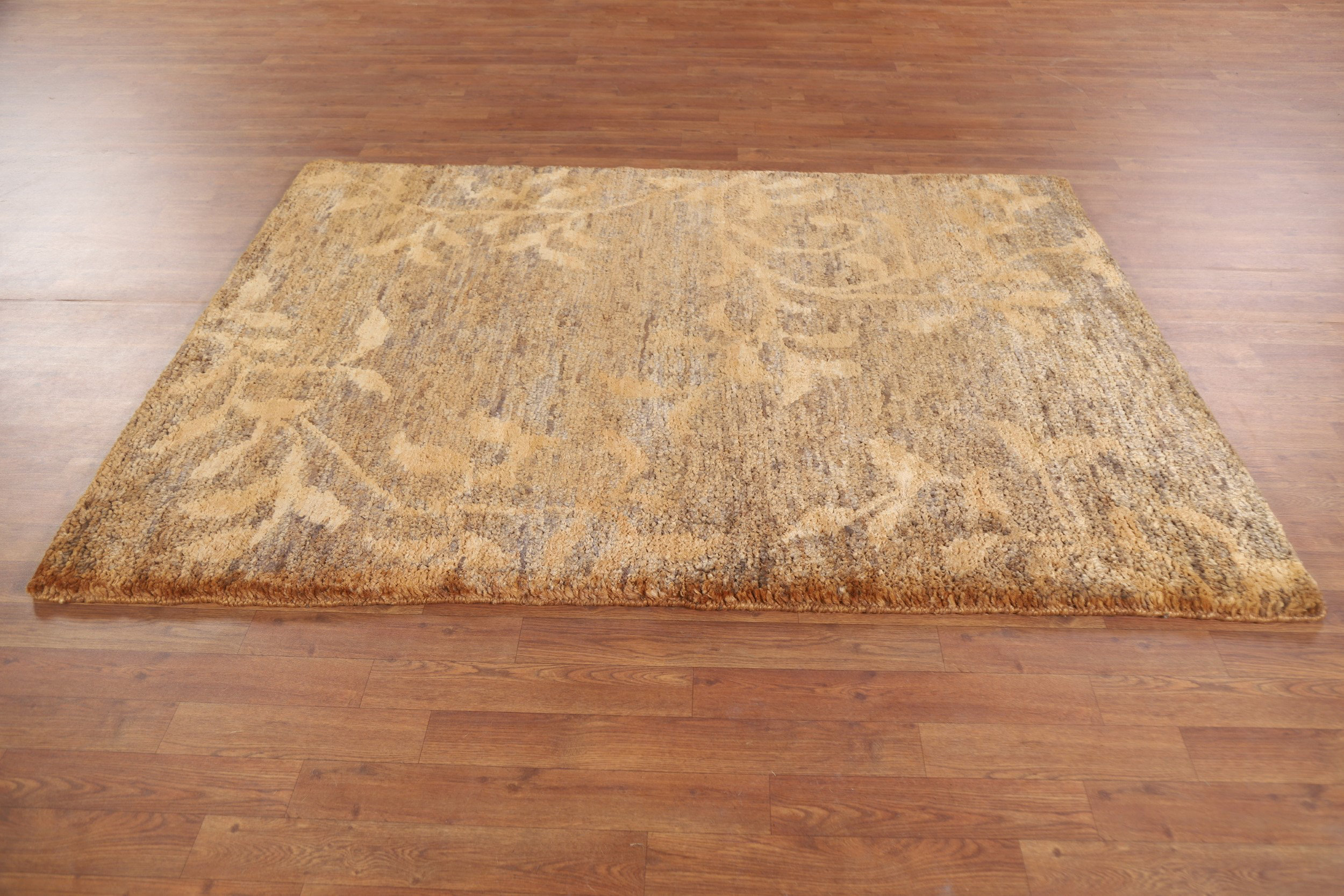 Red Barrel Studio® Gold/ Brown Abstract Area Rug 5x6 | Wayfair