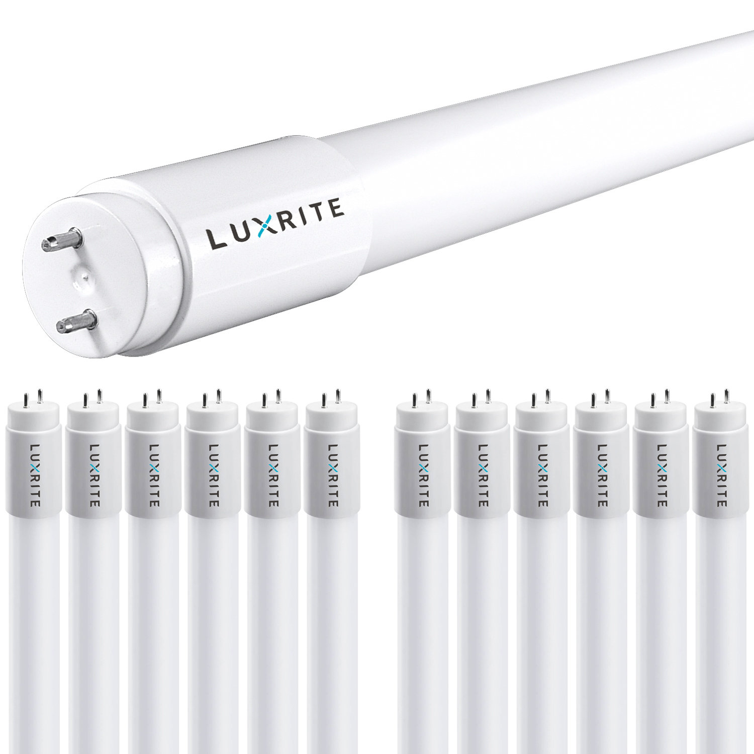 Luxrite 13 Watt (32 Watt Equivalent), T8 LED, Dimmable Light Bulb, G13 ...