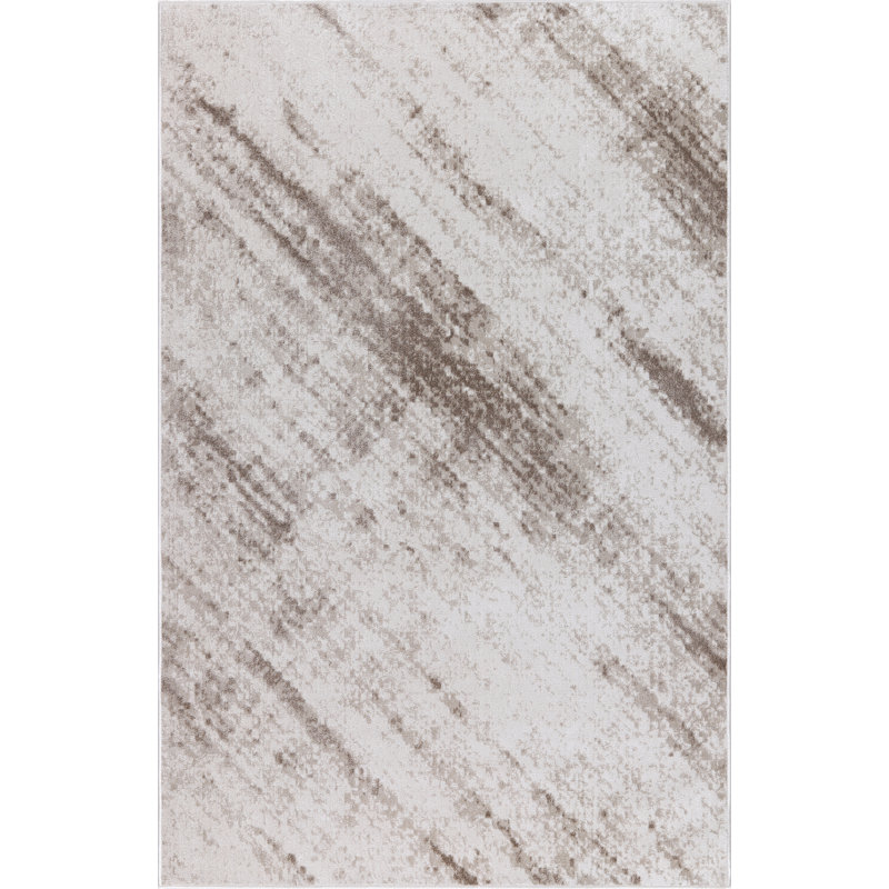 Ivy Bronx Machine Washable Austin Ivory/Brown Rug & Reviews | Wayfair
