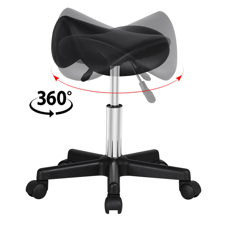 Inbox Zero Krail Adjustable Height Ergonomic Lab Stool with Wheels ...