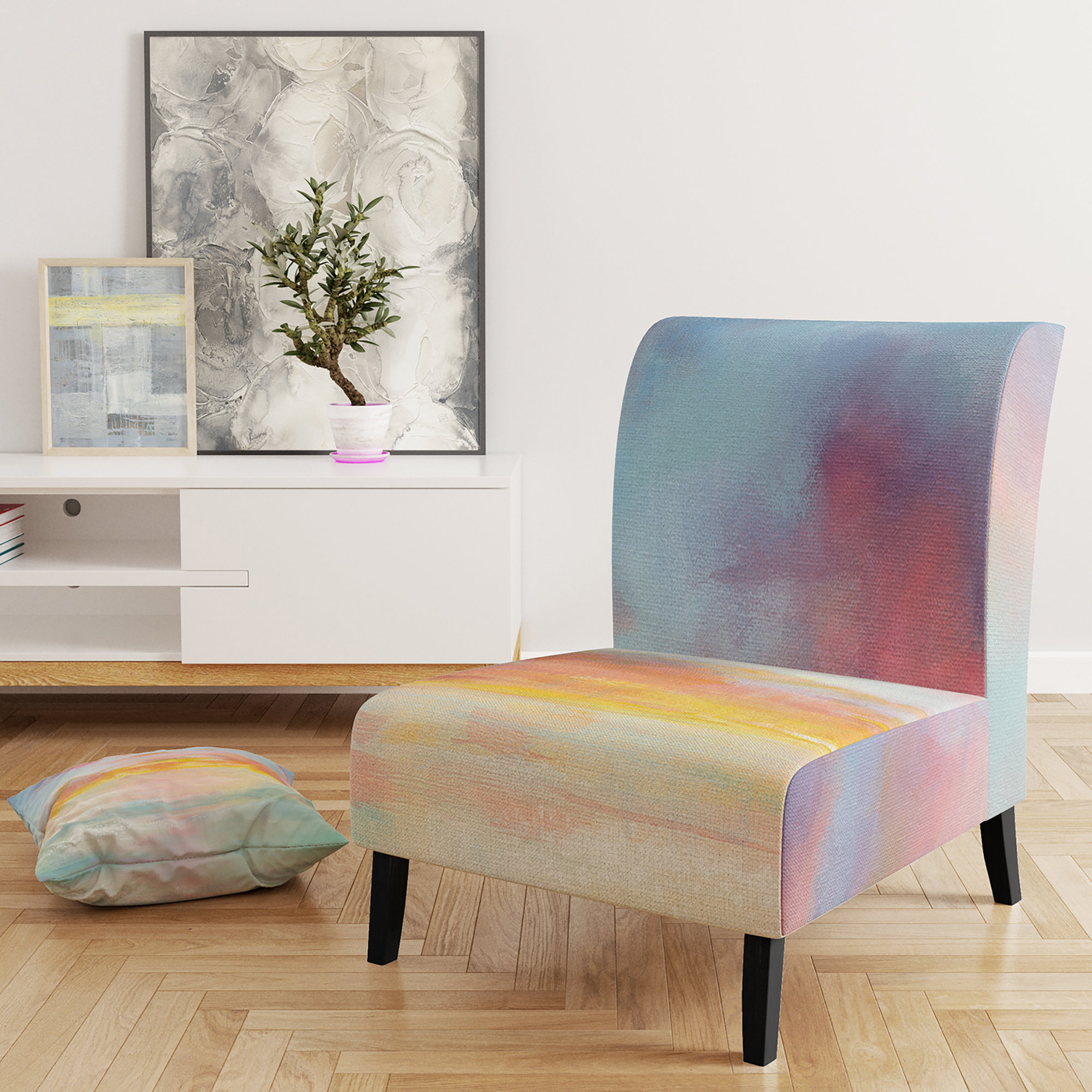 East Urban Home Pastel Pink and Blue Clouds - Traditional Upholstered ...