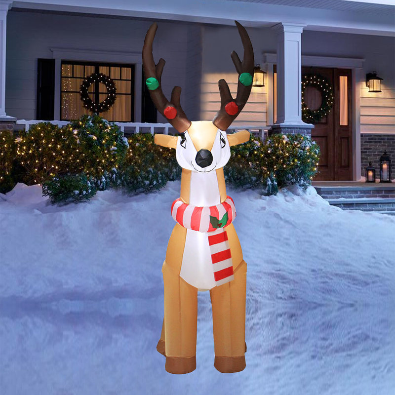 The Holiday Aisle® Reindeer Inflatable | Wayfair