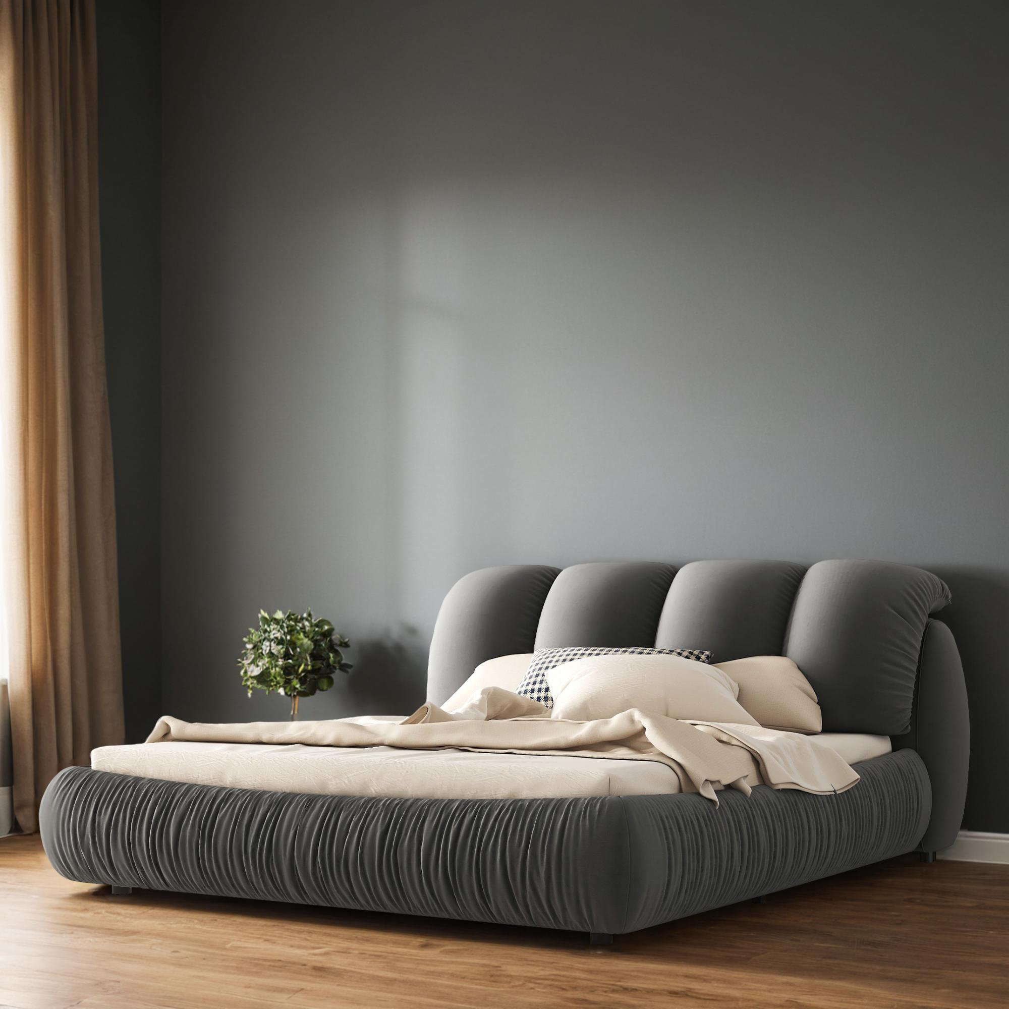 Orren Ellis Steinarr Vegan Leather Sleigh Bed | Wayfair