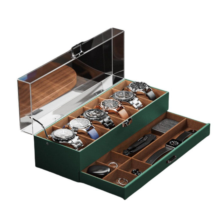 Latitude Run® 6-Slot Watch Case for Men with Clear Acrylic Lid | Wayfair