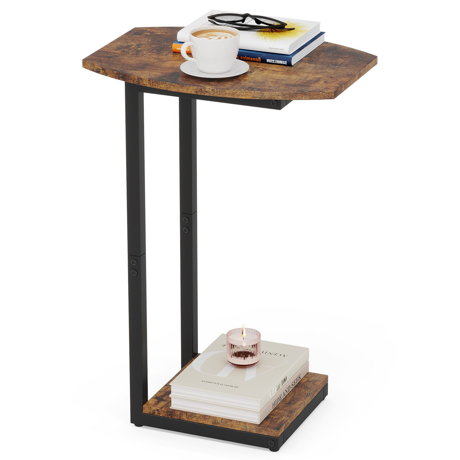 Ebern Designs Raffiel Tray Top C Table End Table with Storage, Barrel ...