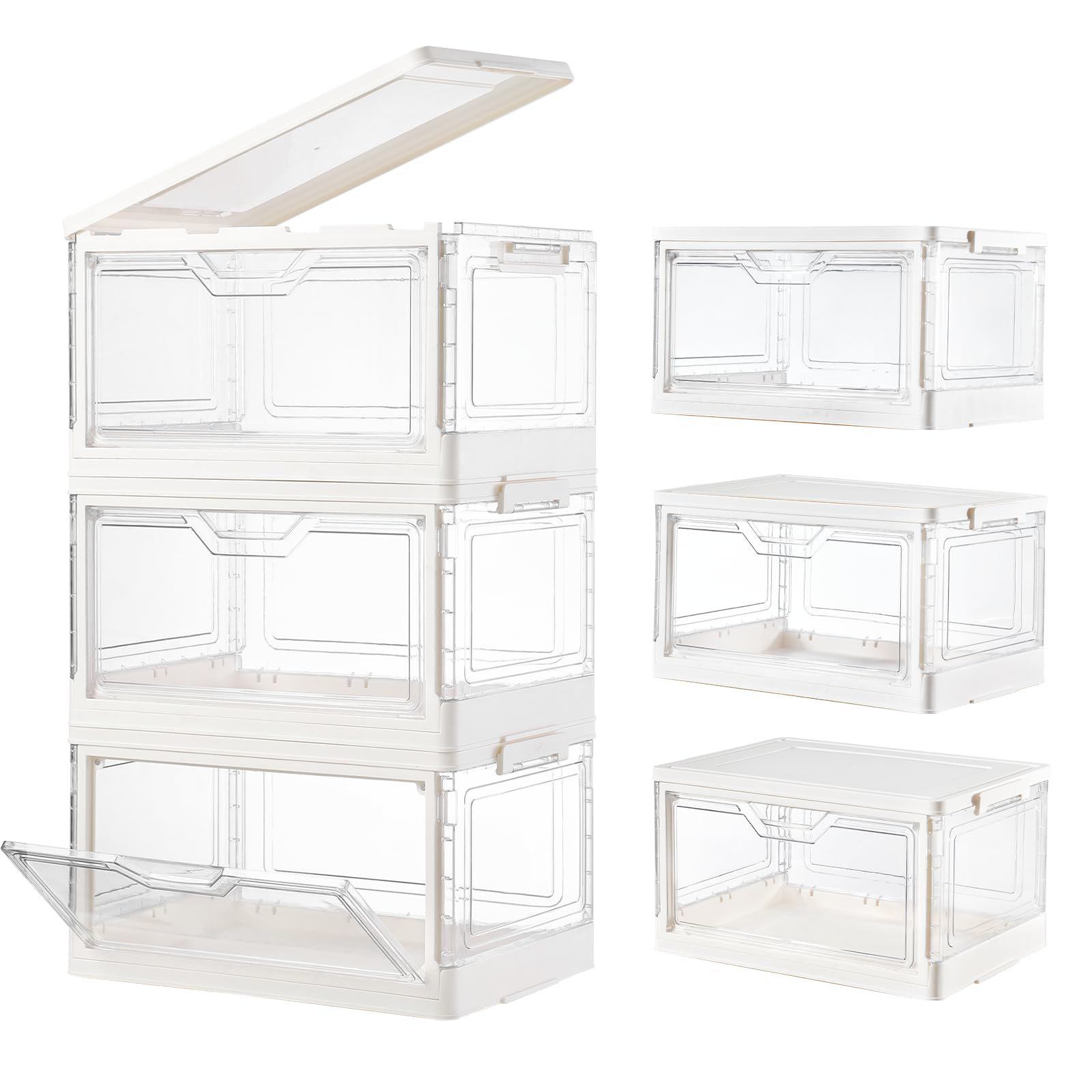 Rebrilliant 3 Drawer Stackable Plastic Storage Bins with Lids | Wayfair