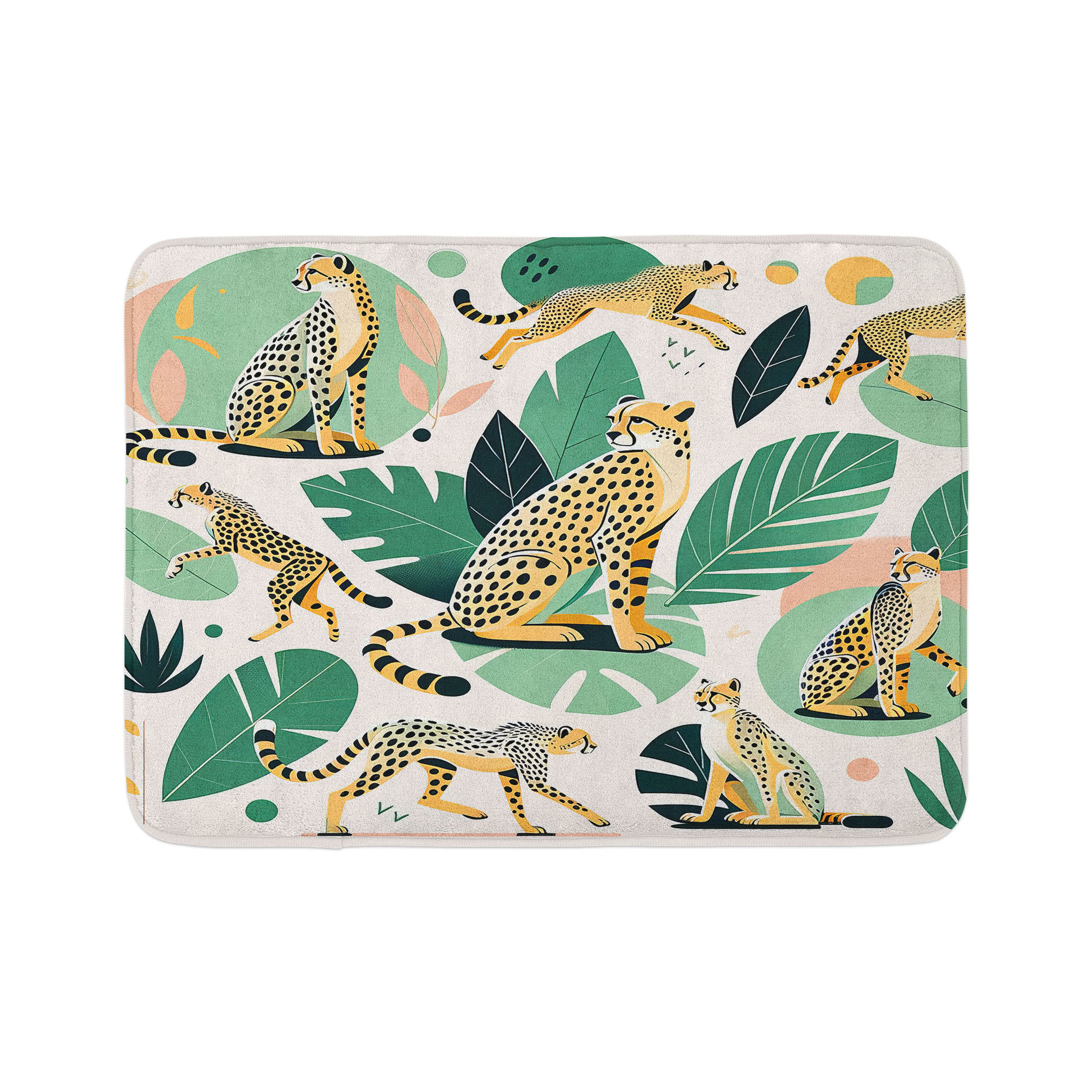 Ambesonne Cheetah Plush Bath Mat, Modern Jungle Leaf Scene, 30.2"x20 ...