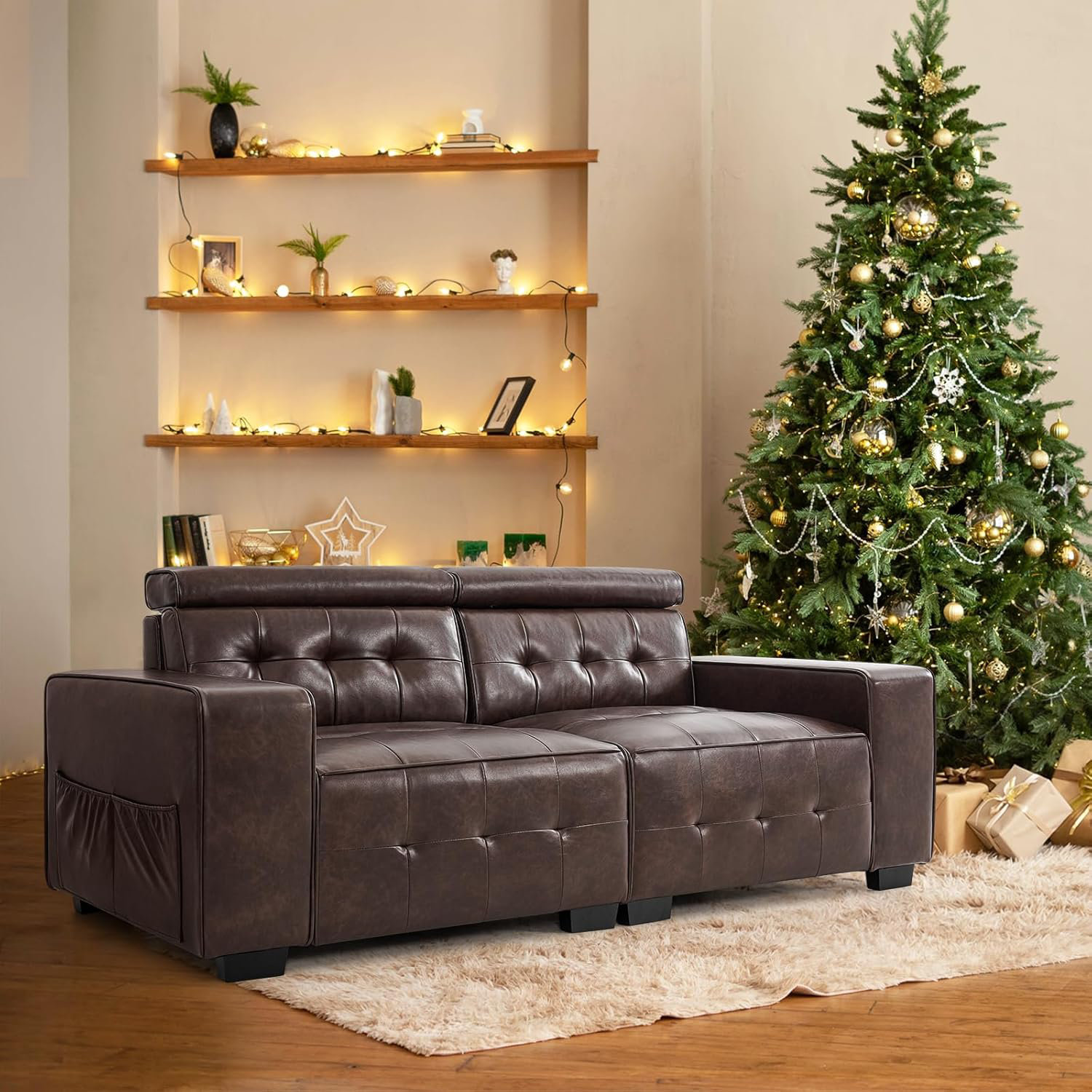 Lark Manor™ 83" 2-Seater Modern Modular Sofas for Living Room, Faux ...