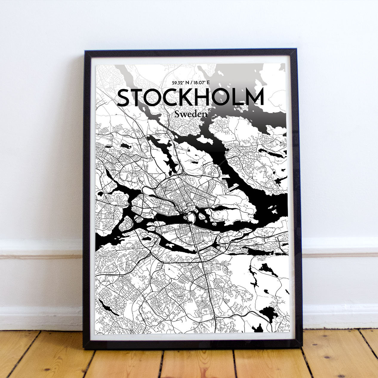 East Urban Home Stockholm City Map - Graphic Art Print on Paper ...
