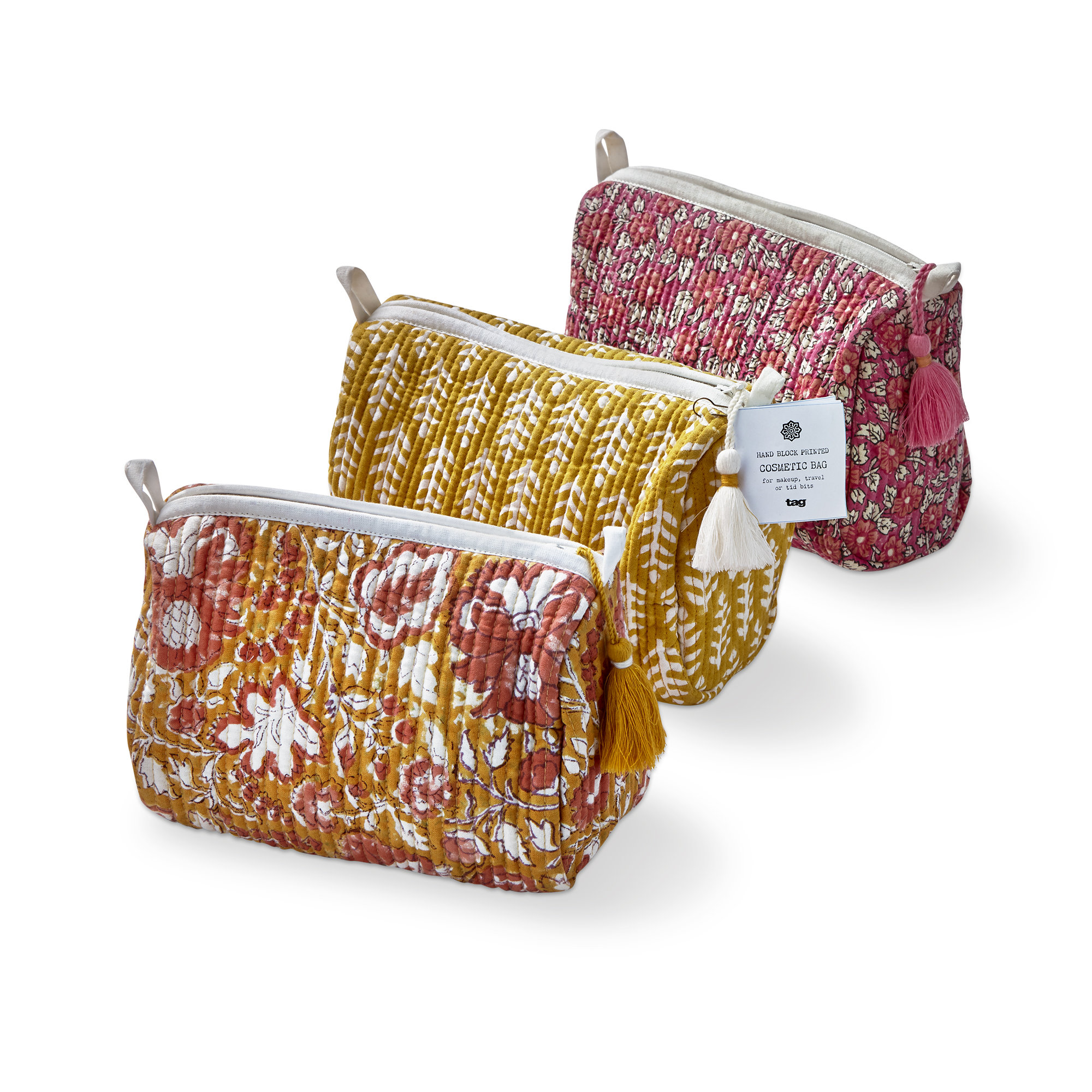 Dakota Fields Block Print Zip Pouches Multi | Wayfair