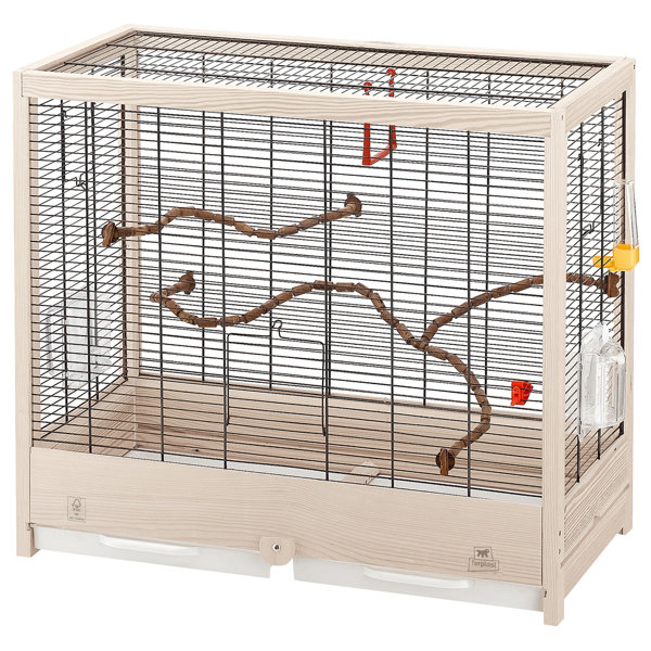 Ferplast 58cm Wood Flat Top Table Top Bird Cage with Stand | Wayfair.ie
