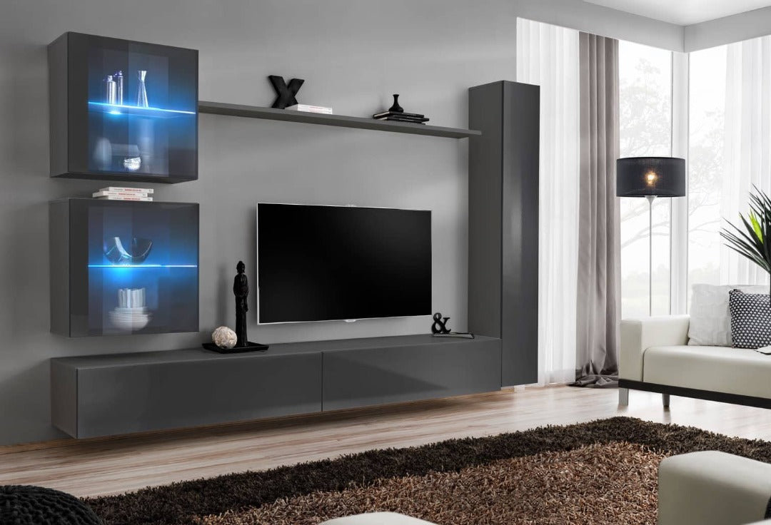 17 Stories Switch XVIII Entertainment Unit for TVs up to 75 Inch - Warm ...