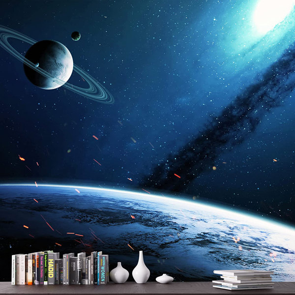 IDEA4WALL Planet In Outer Space Galaxy Wall Mural | Wayfair