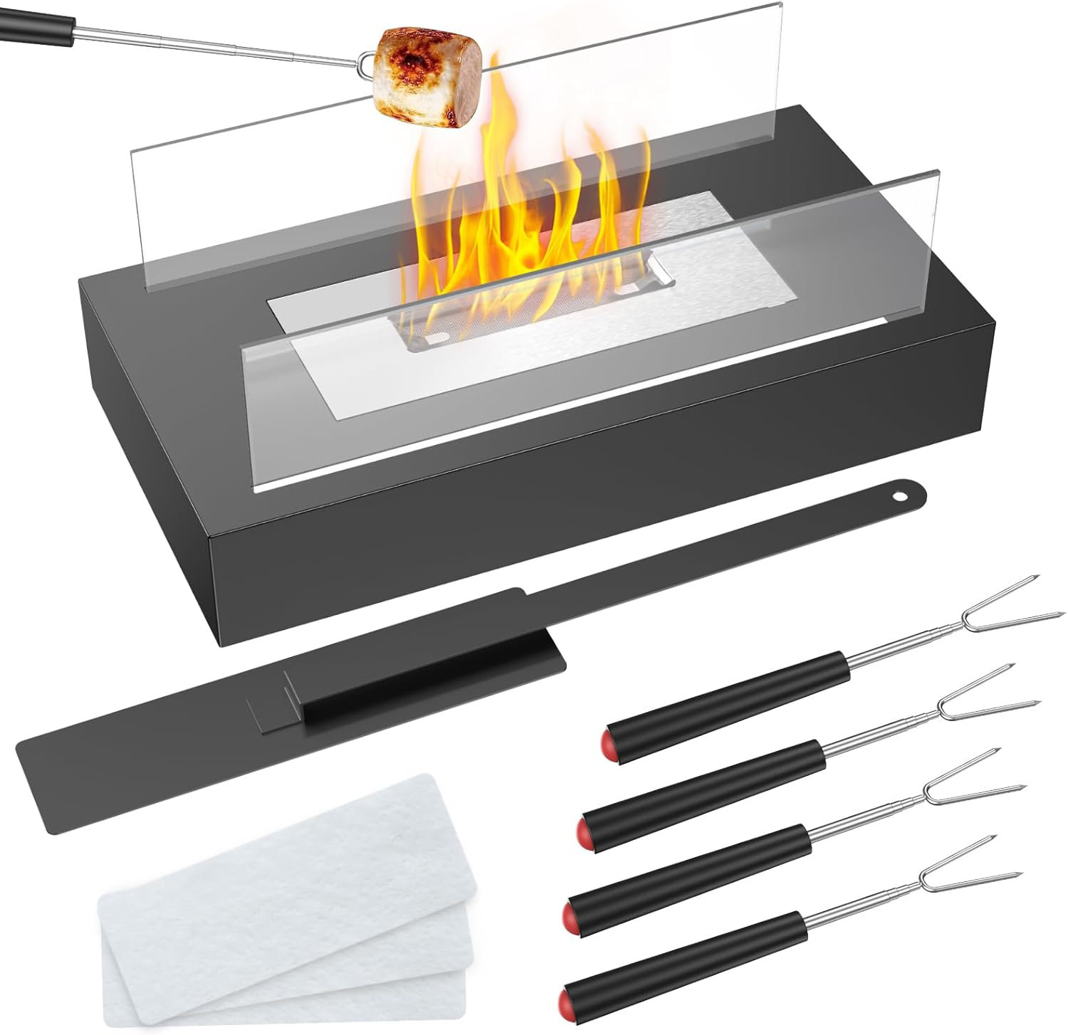 INKEDZ Tabletop Fire Pit - Safer Stainless Steel Small Table Fireplace ...