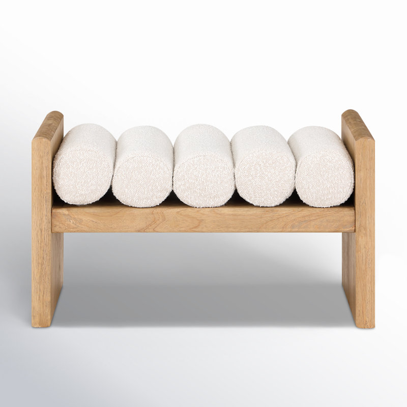 Latitude Run® Reeves Boucle Wood Bench & Reviews | AllModern