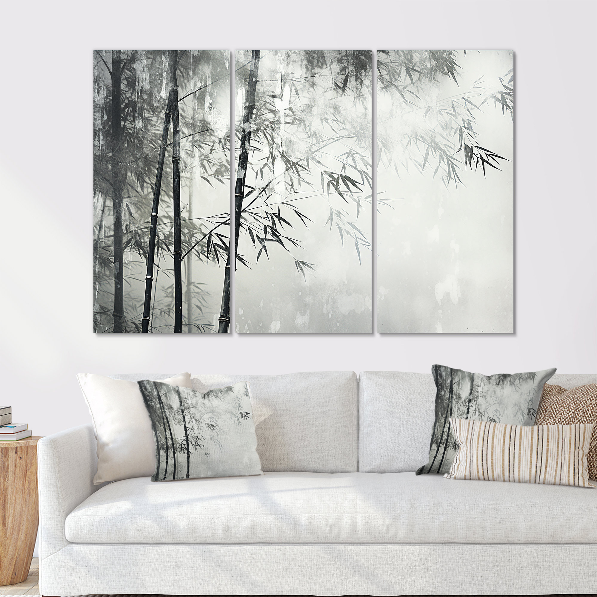 Bay Isle Home™ Black And White Wild Bamboo III - Bamboo Canvas Art Set ...