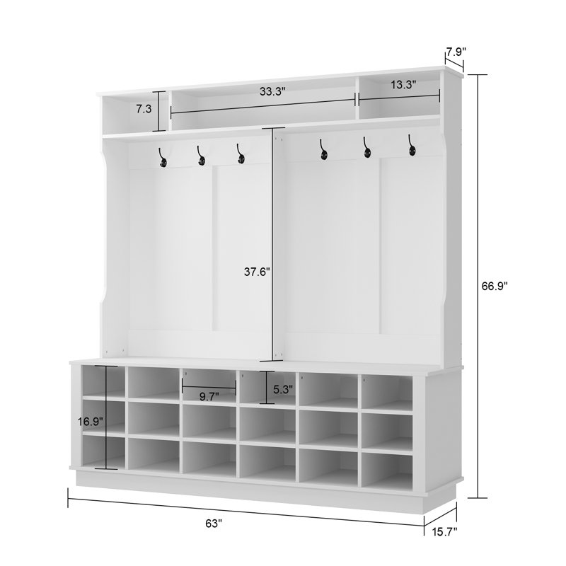 Lark Manor Tangela Hall Tree with Bench and Shoe Storage & Reviews ...