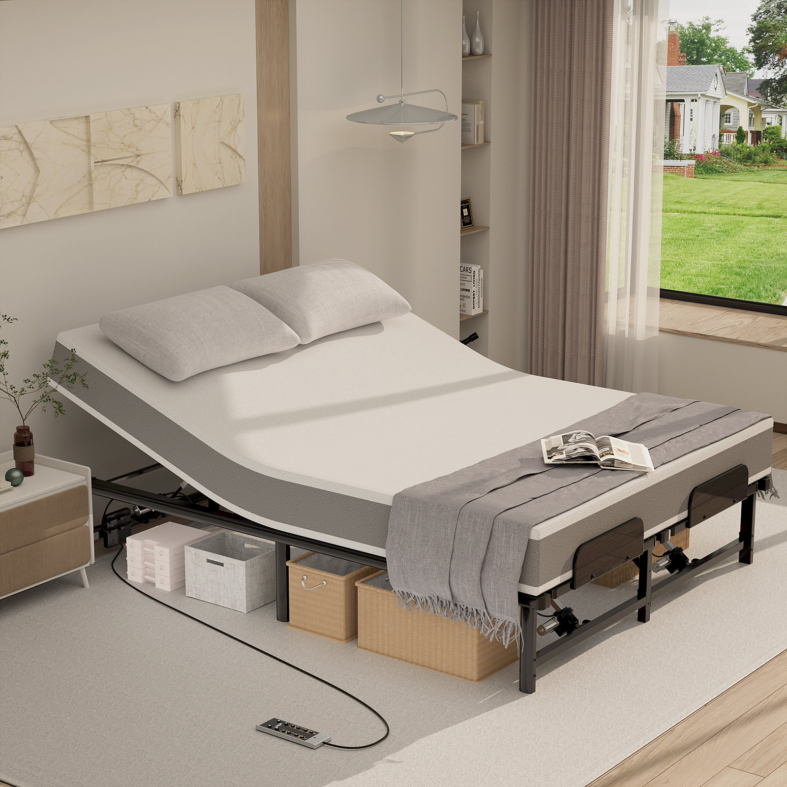 PPorfamilia Adjustable Bed Frame Bed Base With Remote Control ...