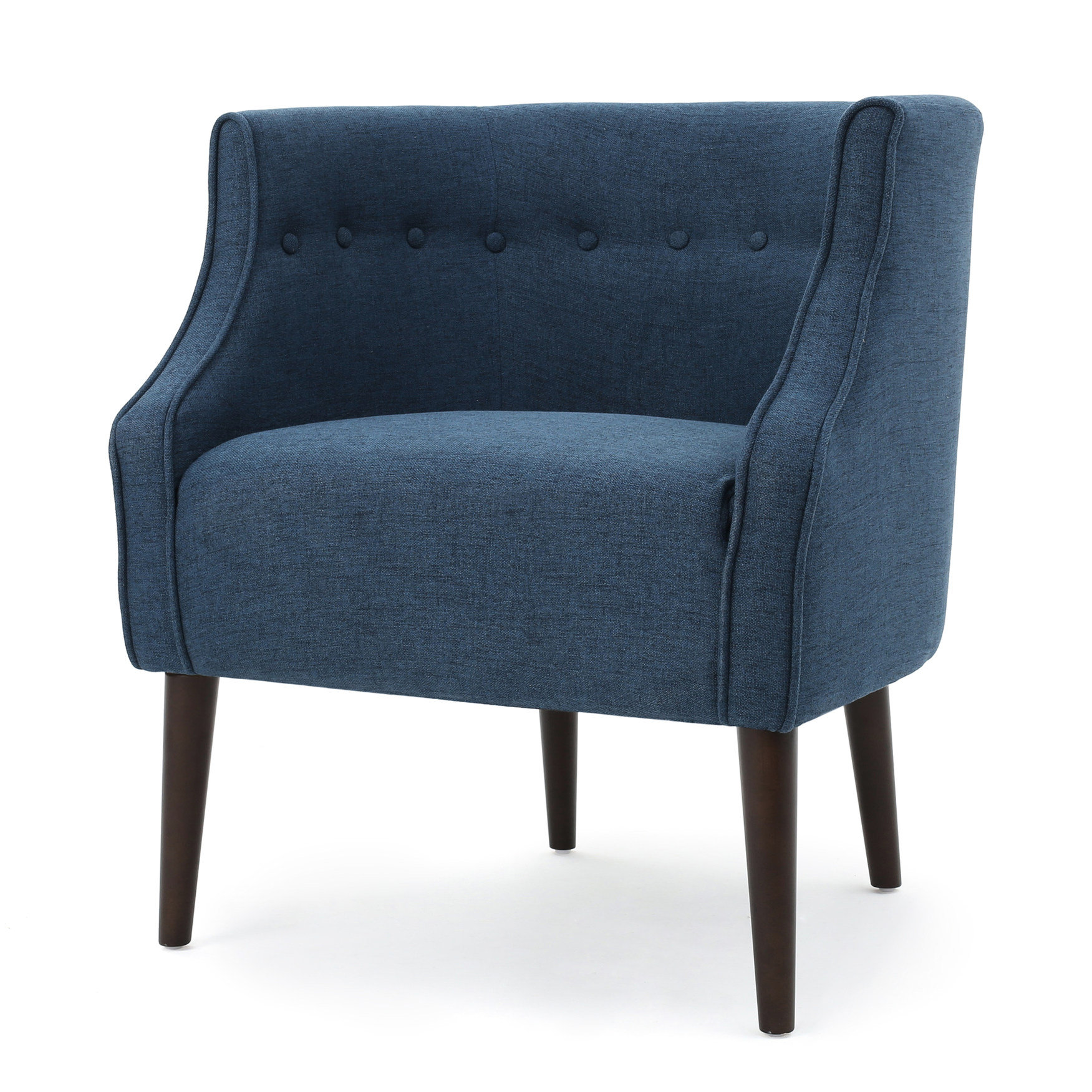 Latitude Run® Comfortable Navy Blue Seat - Fabric, Soft, Tapered Legs ...