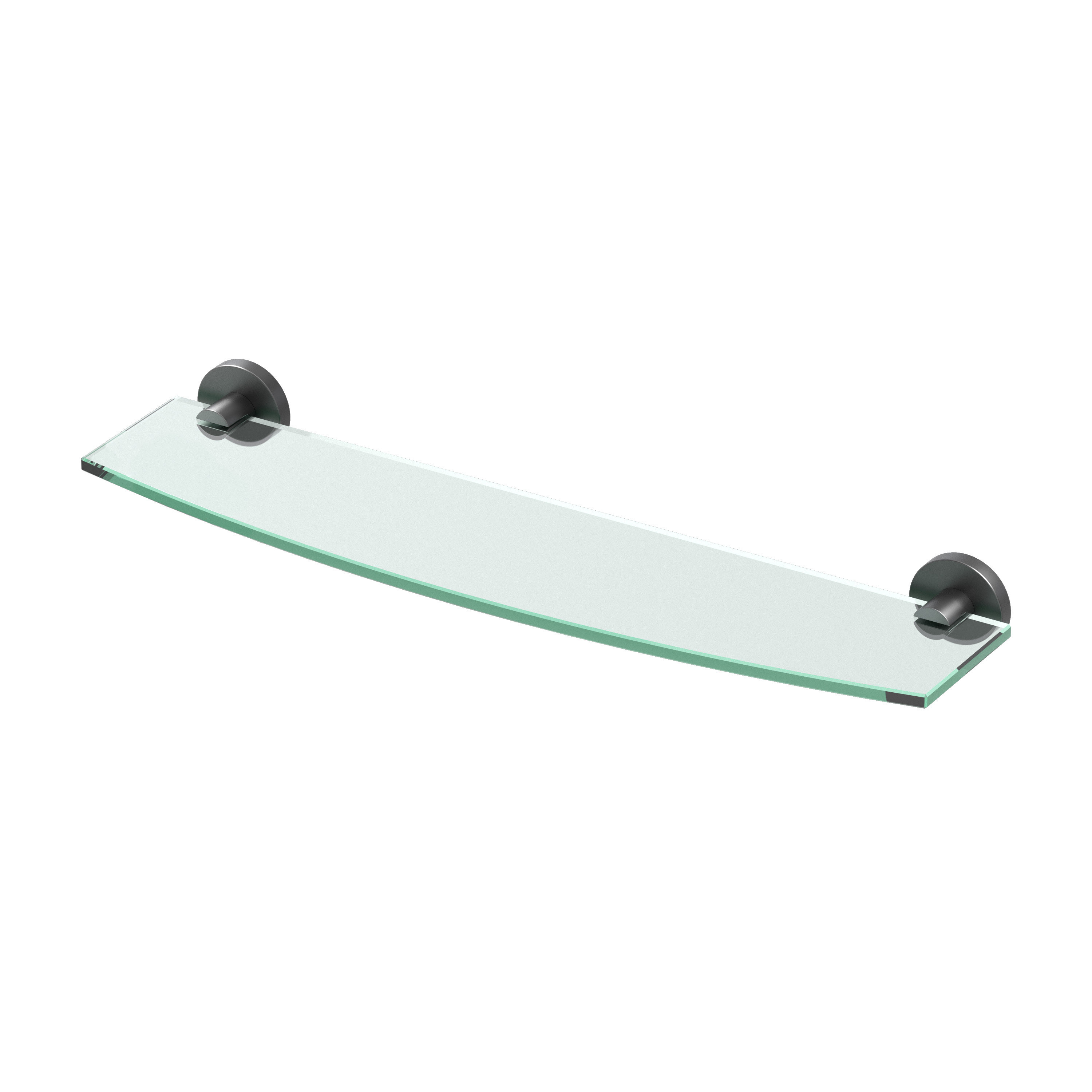 Gatco Reveal Wall Mounted Curved Tempered Glass Shelf | Floating Glass ...