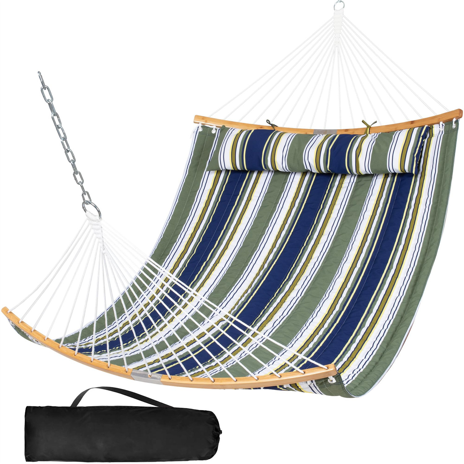 Arlmont & Co. Portable Double Hammock with Curved Spreader Bar, 450lbs ...