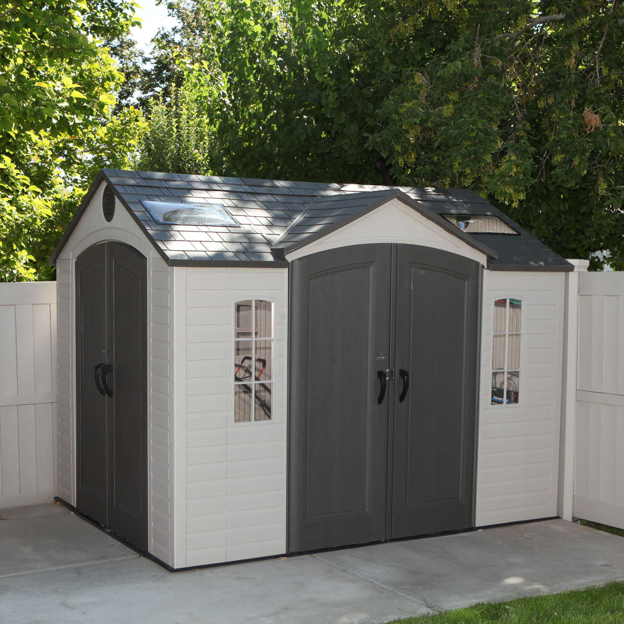 Lifetime 10 Ft. x 8 Ft. High-Density Polyethylene (Plastic) Steel ...