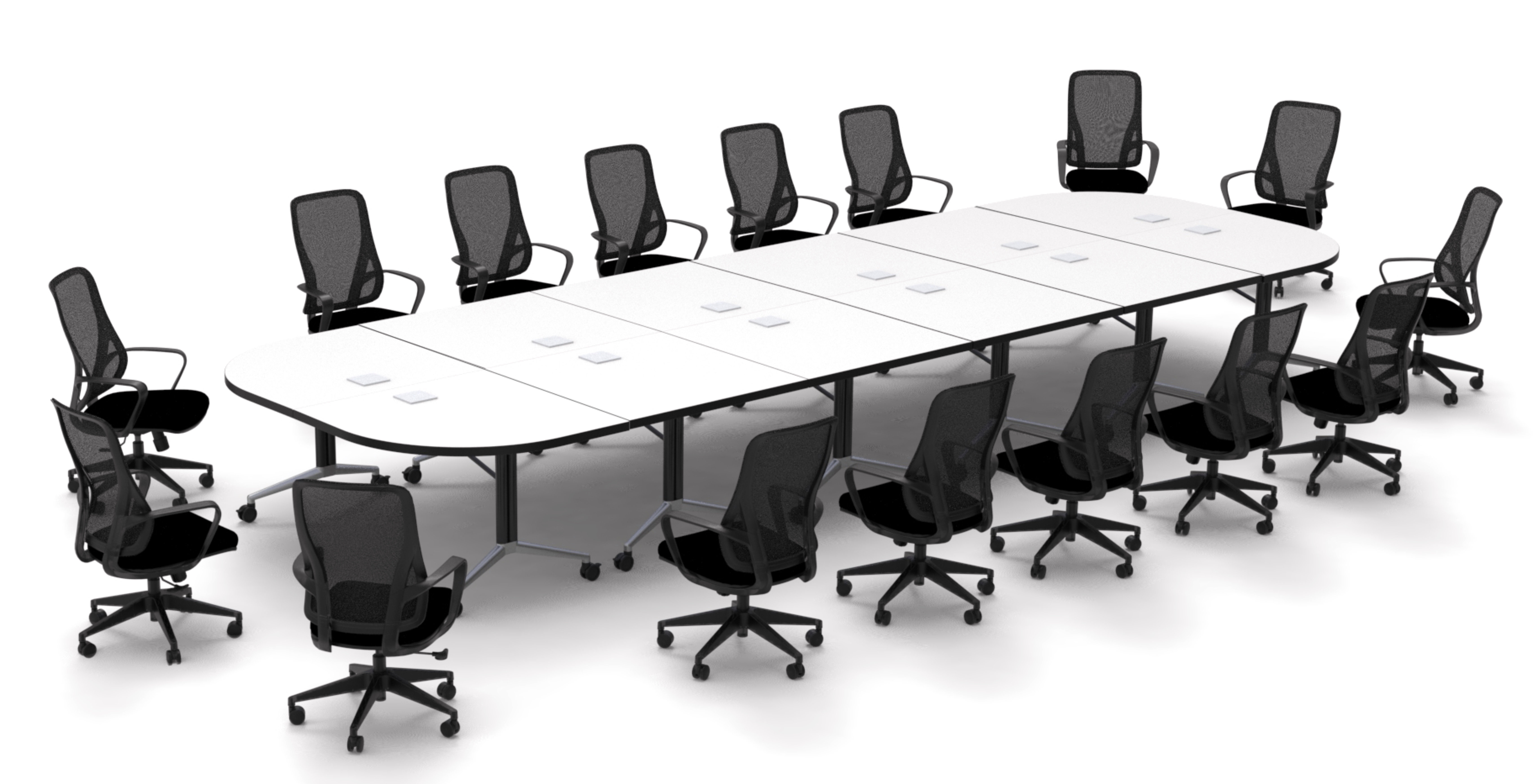 Team Tables Ensemble de table de formation rectangulaire modulaire avec ...