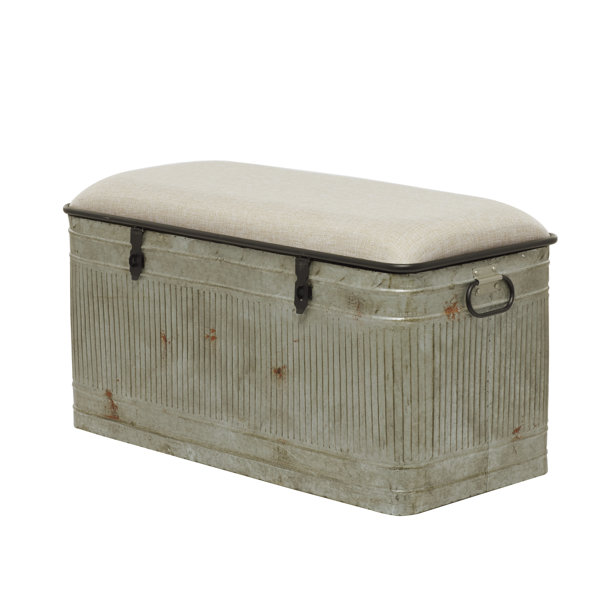 Laurel Foundry Modern Farmhouse® Metal Galvanized Room Storage Bench ...