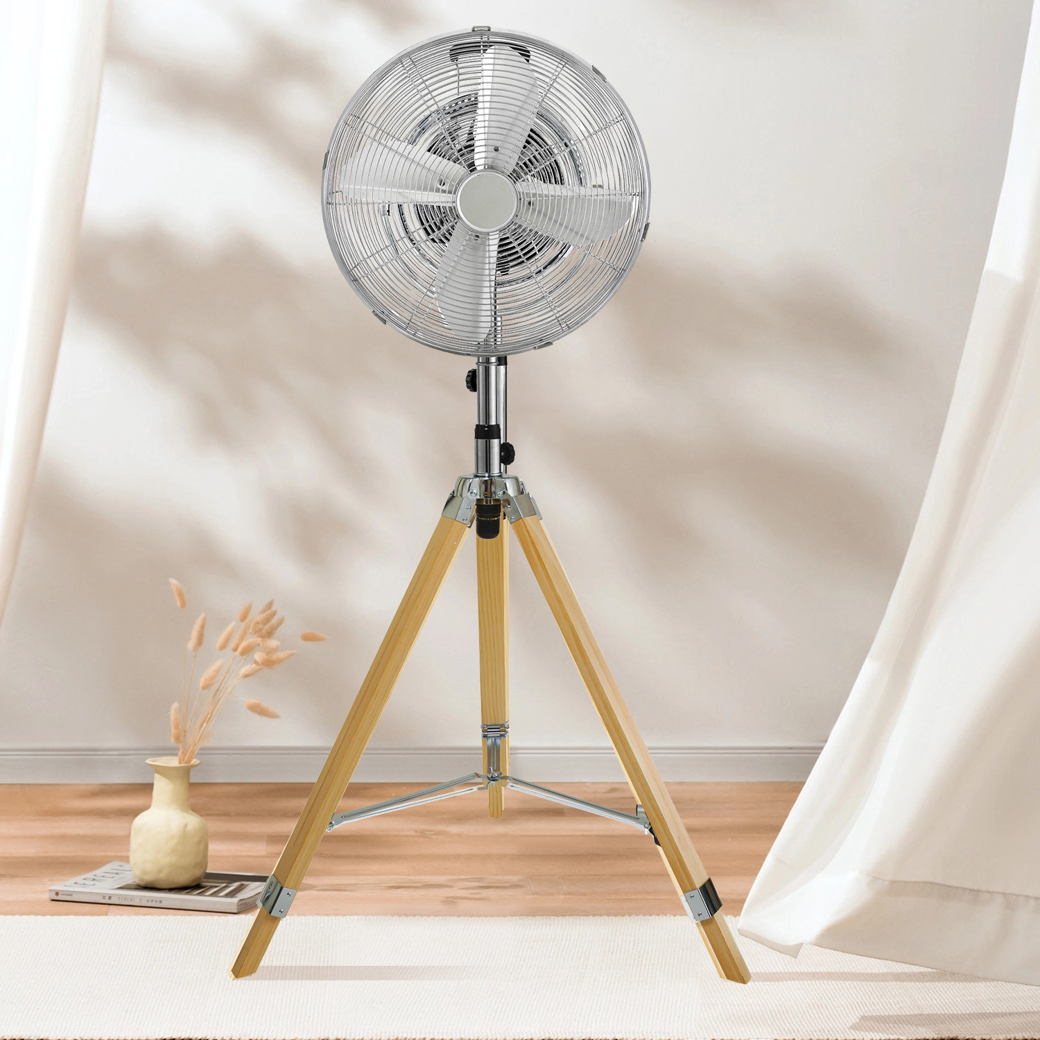 CG INTERNATIONAL TRADING 16 In. Retro Tripod Fan, Home Air Circulation ...