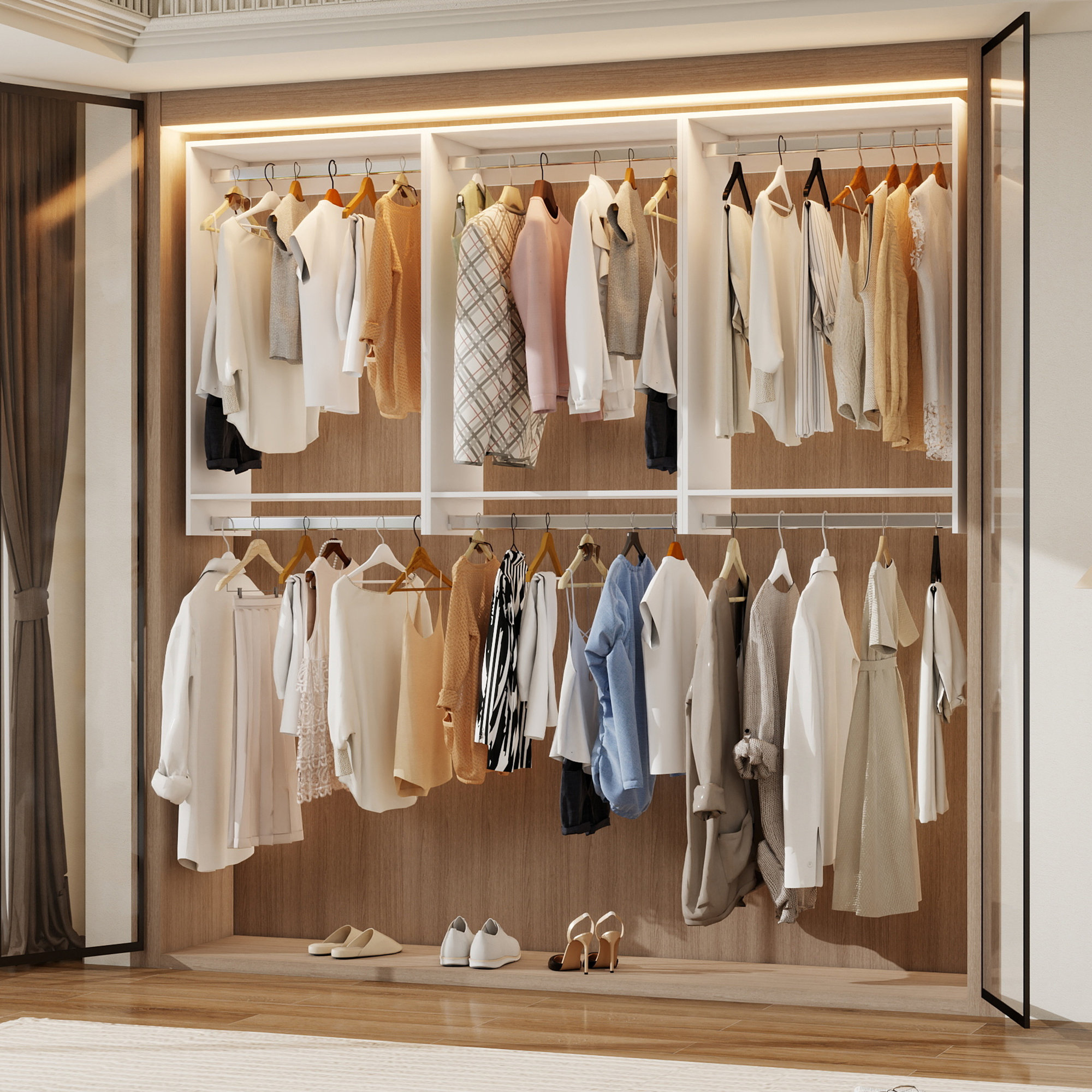 Latitude Run® Wall Mount Closet System, Sophshelter Closet Organizers ...
