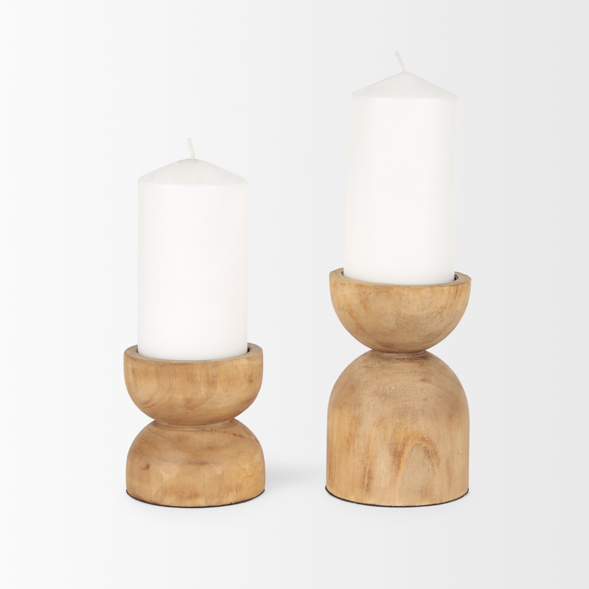 Joss & Main Lubbock 2 Piece Solid Wood Tabletop Pillar Set | Wayfair