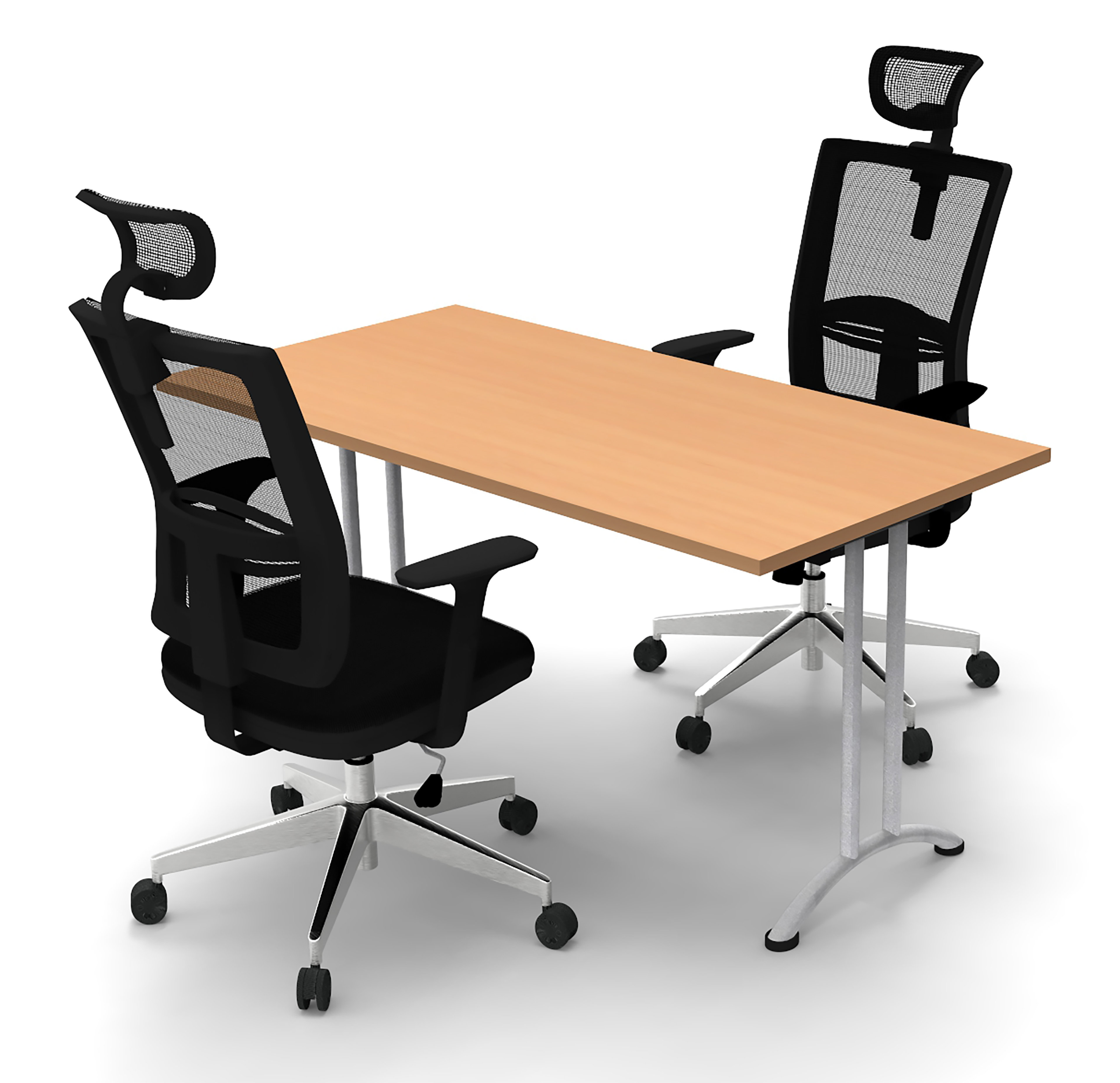 Symple Stuff Hartford 2 Person Conference Meeting Table with 2 Chairs ...