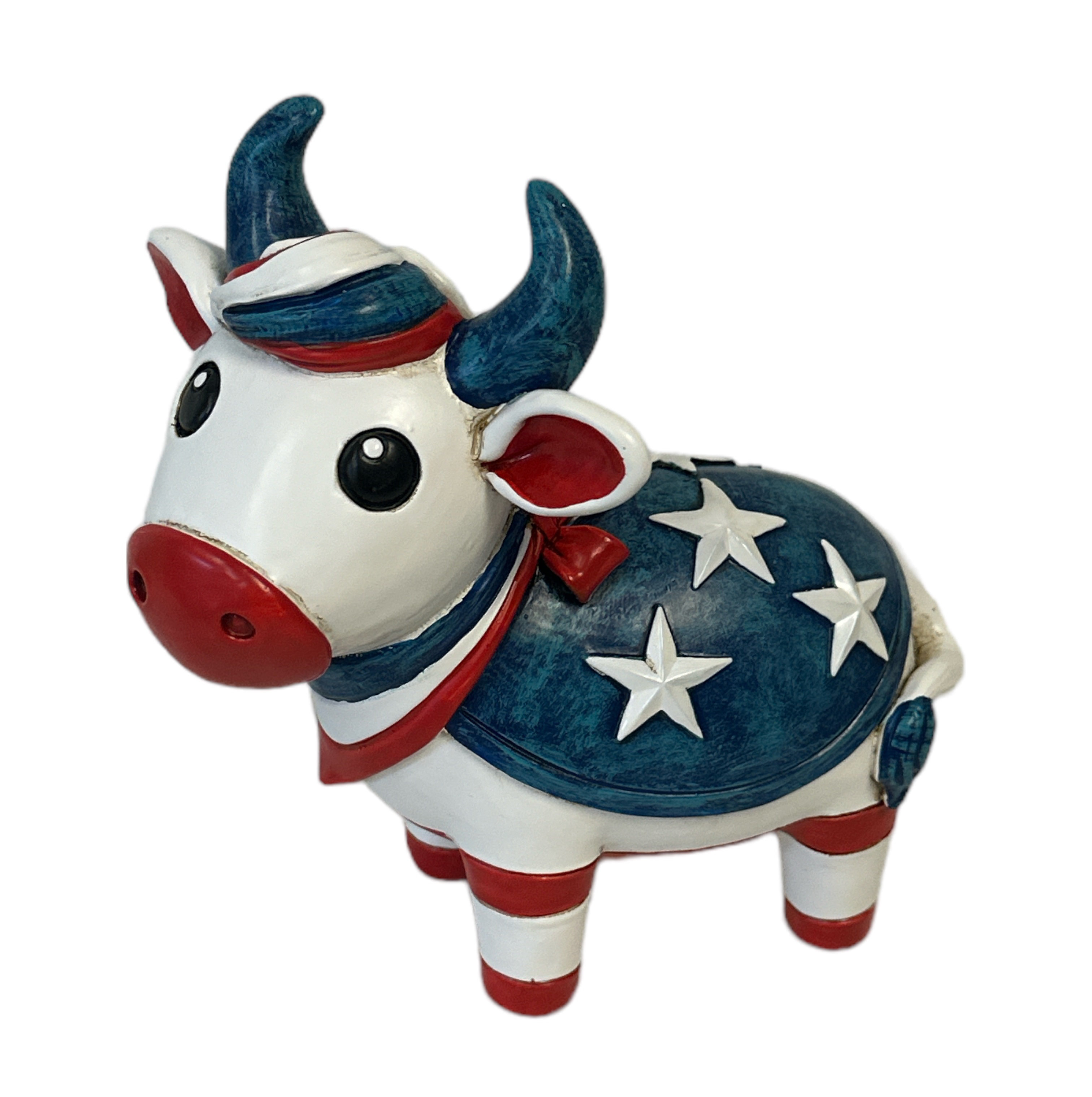 August Grove® Polyresin Red White & Blue America Dairy Cow Rustic ...