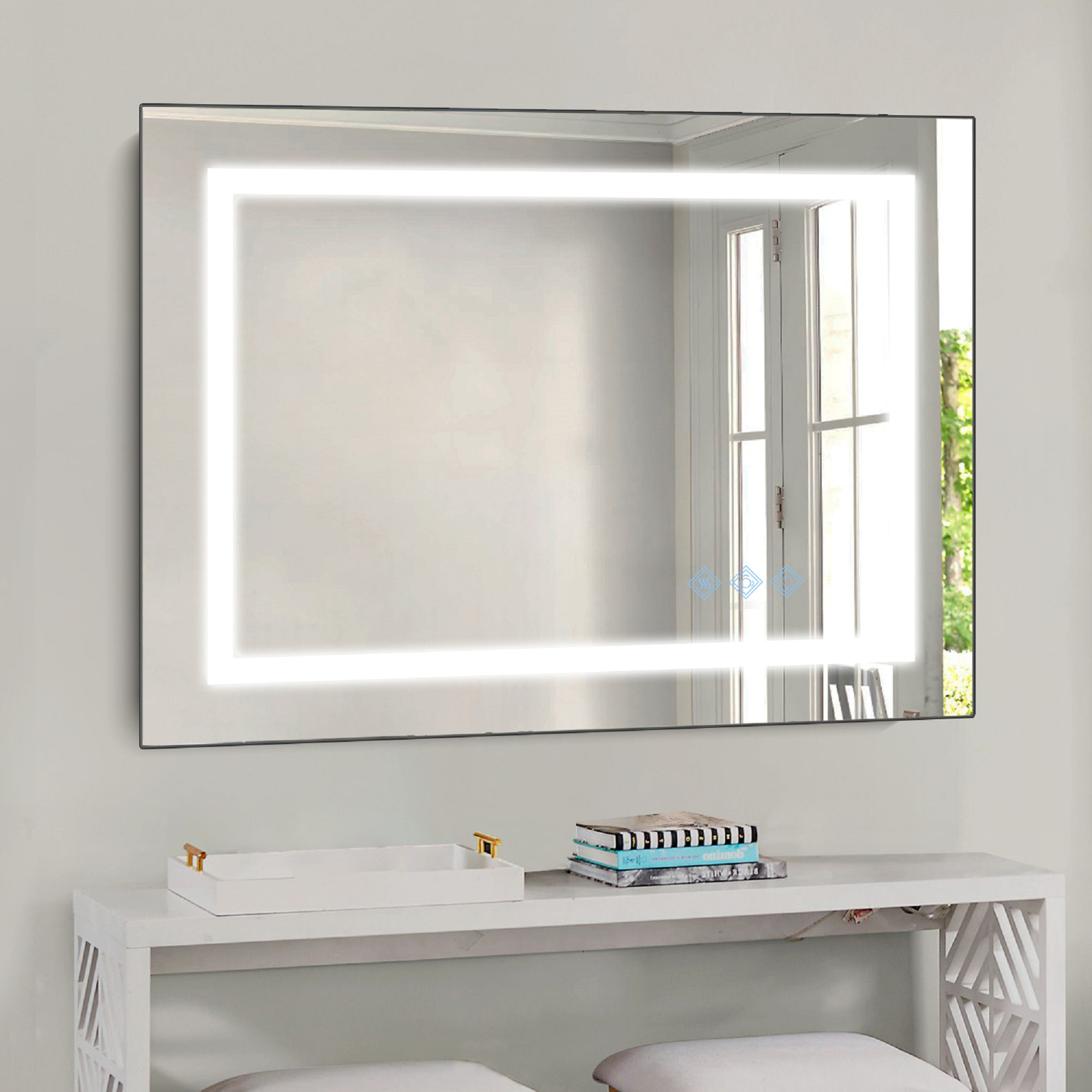 Ivy Bronx Anti-Fog Dimmable Lighted Wall Mounted Vanity Mirror | Wayfair