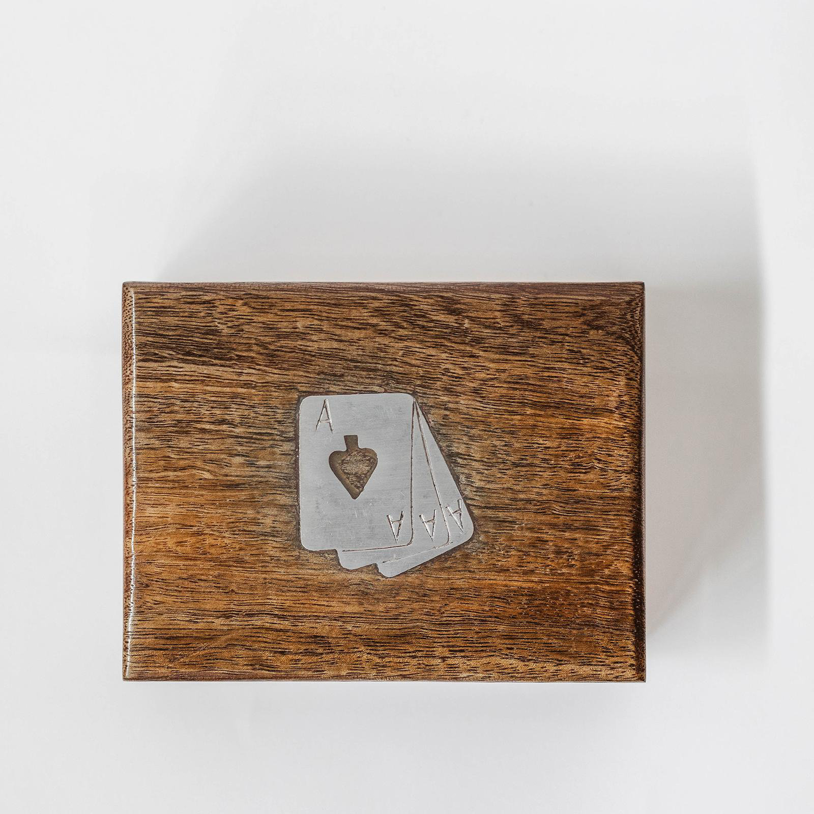 Millwood Pines Wooden With Card Design On Lid Card Box | Wayfair