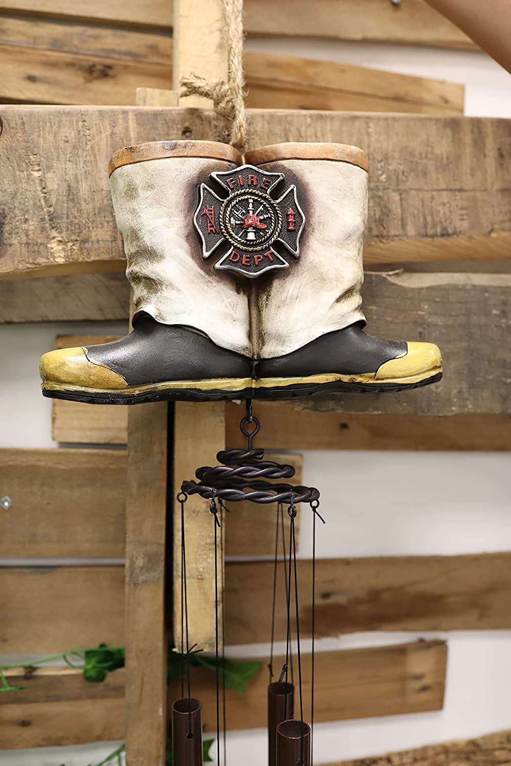 Foundry Select Ebros Rustic Fire Department Fireman Boots Large ...