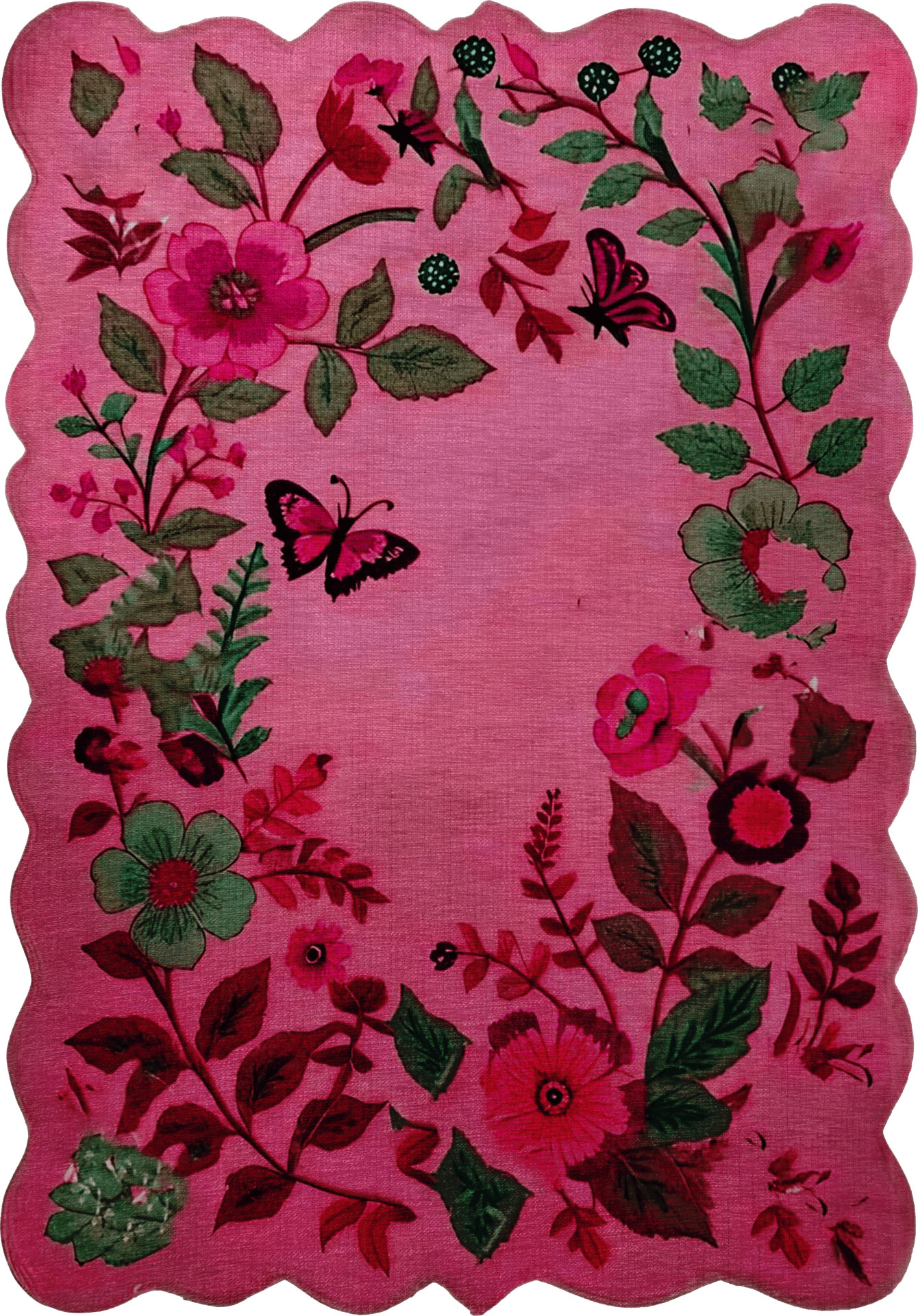 Dakota Fields Shape Collection Pink Themed Floral Vine and Rose ...