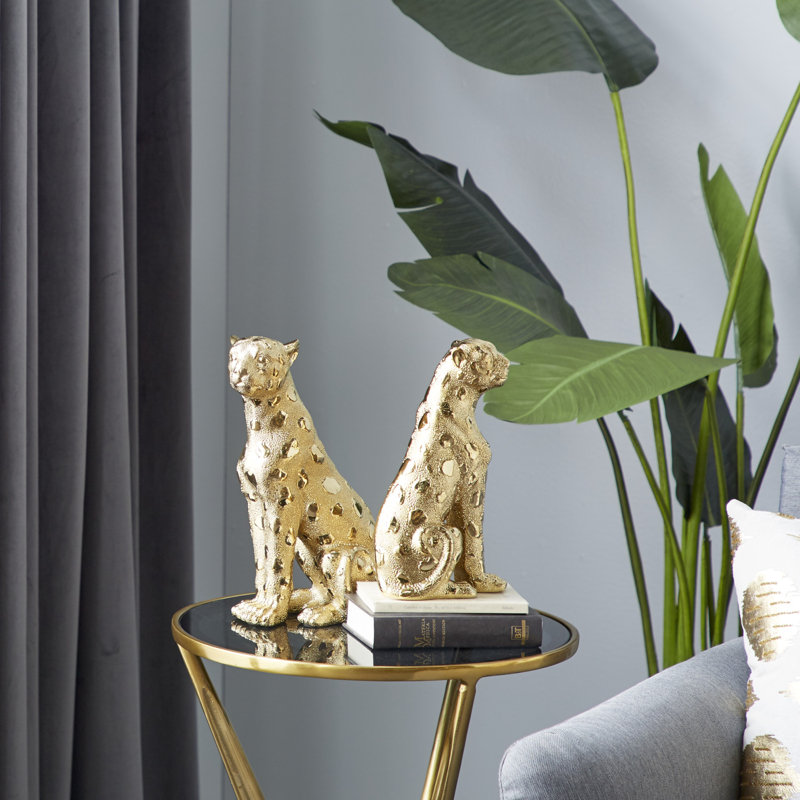 Mercer41 Resin Leopard Decorative Gold Sculpture Set & Reviews | Wayfair