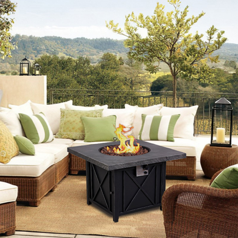 Red Barrel Studio® Nodra 24.5 H 50000 BTU Outdoor Gas Fire Pit Table ...