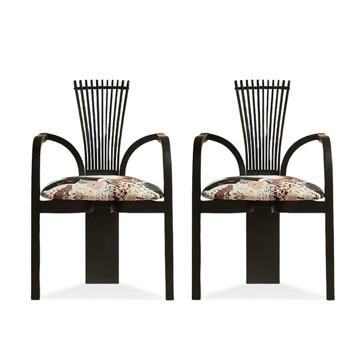 Hokku Designs 22.05" Black Solid back arm Chair(Set of 2) | Wayfair