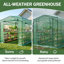 Outopee 6 X 8 Feet Double Side Windows PE Greenhouse With Stakes ...