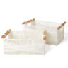 Dakota Fields Paper Rope Basket with Wooden Handles & Reviews | Wayfair