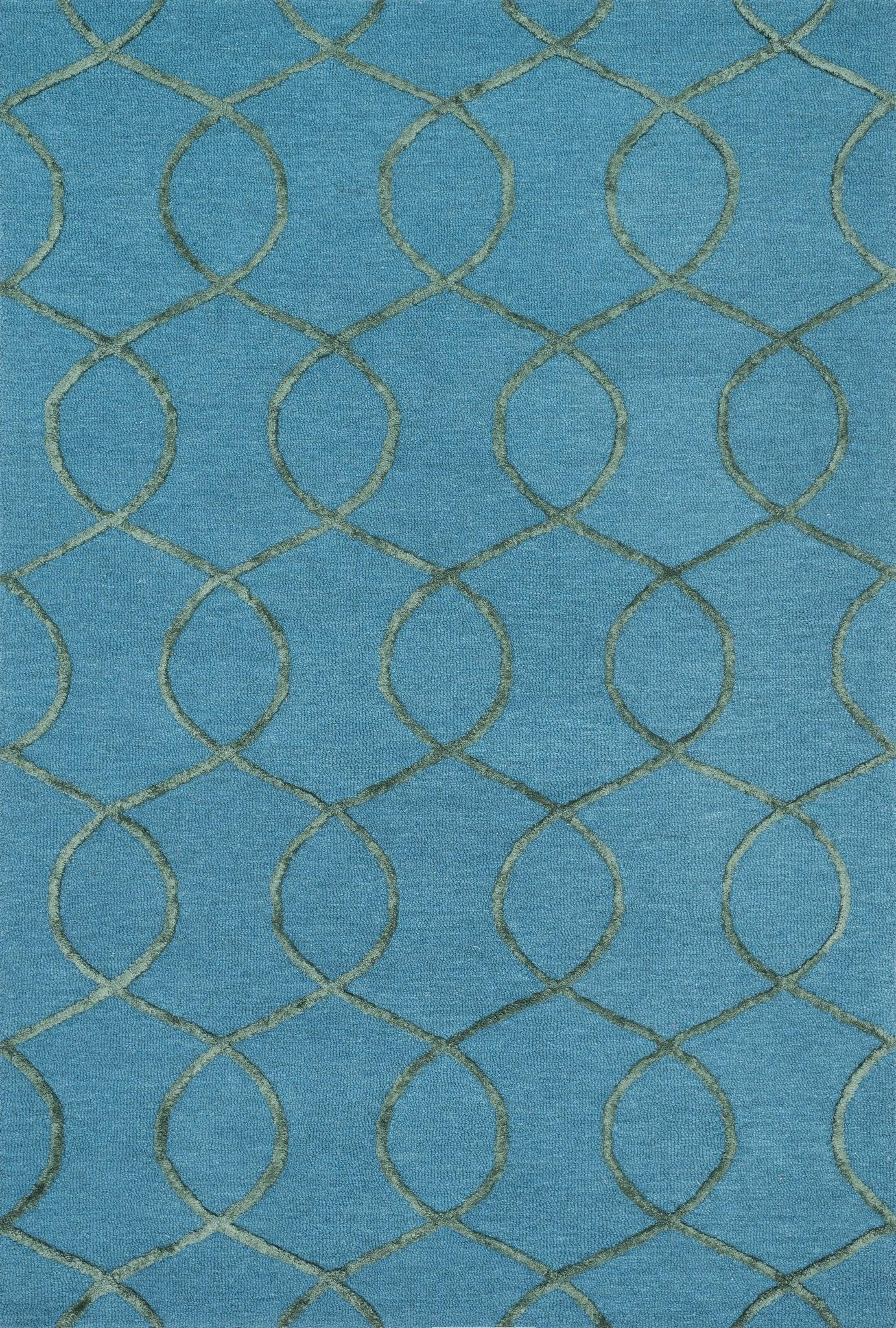 Charlton Home® Kirkbride Hand-Tufted Ocean/Green Area Rug | Wayfair